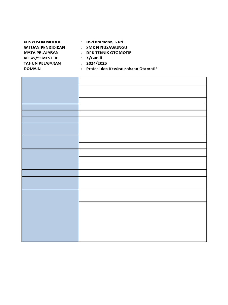 Modul Ajar DPK X Ganjil | PDF