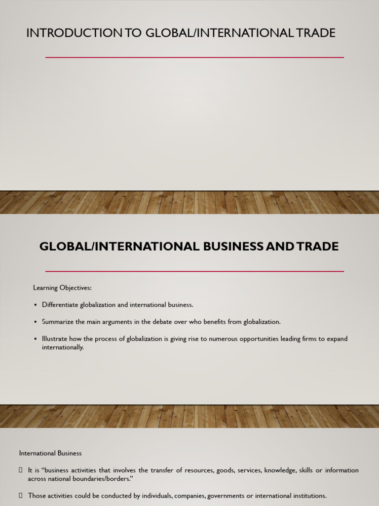 Q1 Wk1 - Introduction To International Business and Trade - (S) | PDF ...