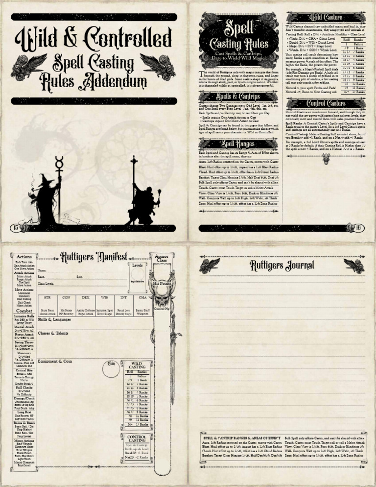 Ruttigers Spell Casting Guide | PDF | D20 System | Role Playing Games
