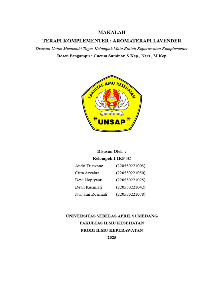 Terapi Komplementer - Kelompok 1 Ikp 4c | PDF