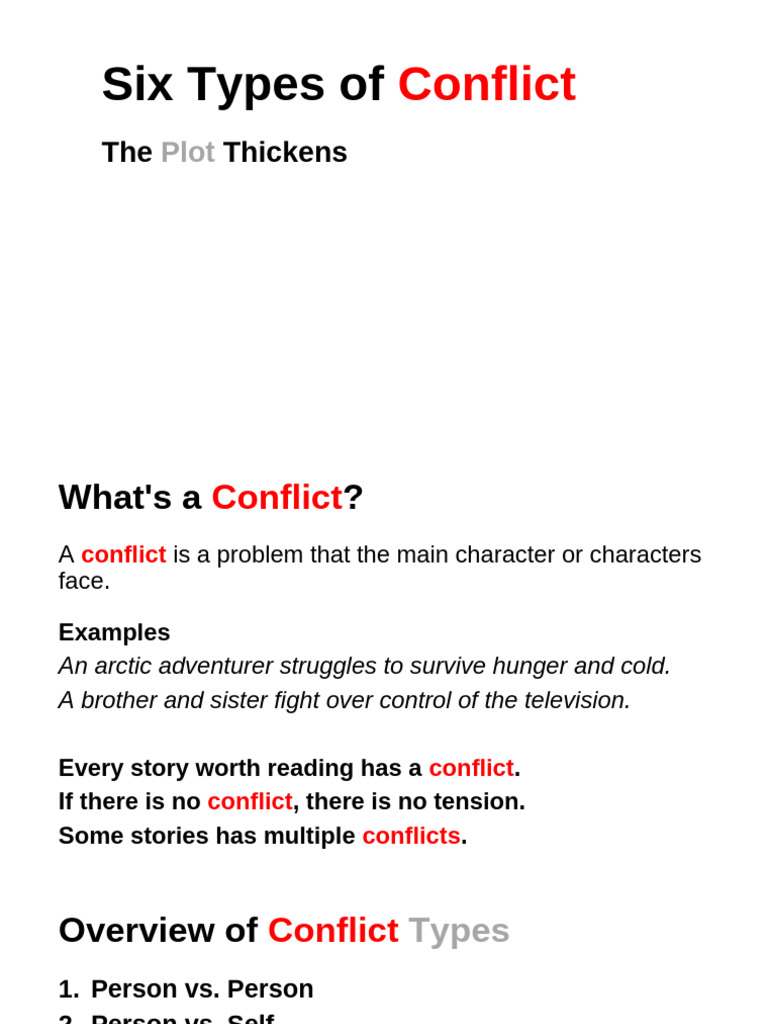 Types of Conflict Lesson 1 | PDF