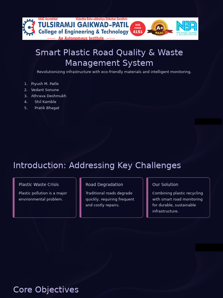 Smart Plastic Road Quality and Waste Management System | PDF | Internet ...