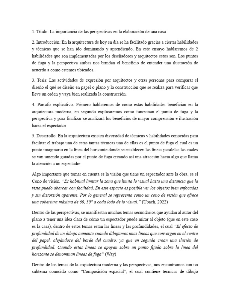 Ensayo | PDF | Perspectiva (Gráfica) | Dibujo