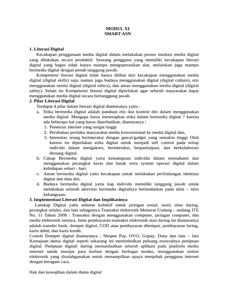 Resume Modul 11 Smart Asn - Toriah Siti Aniva | PDF