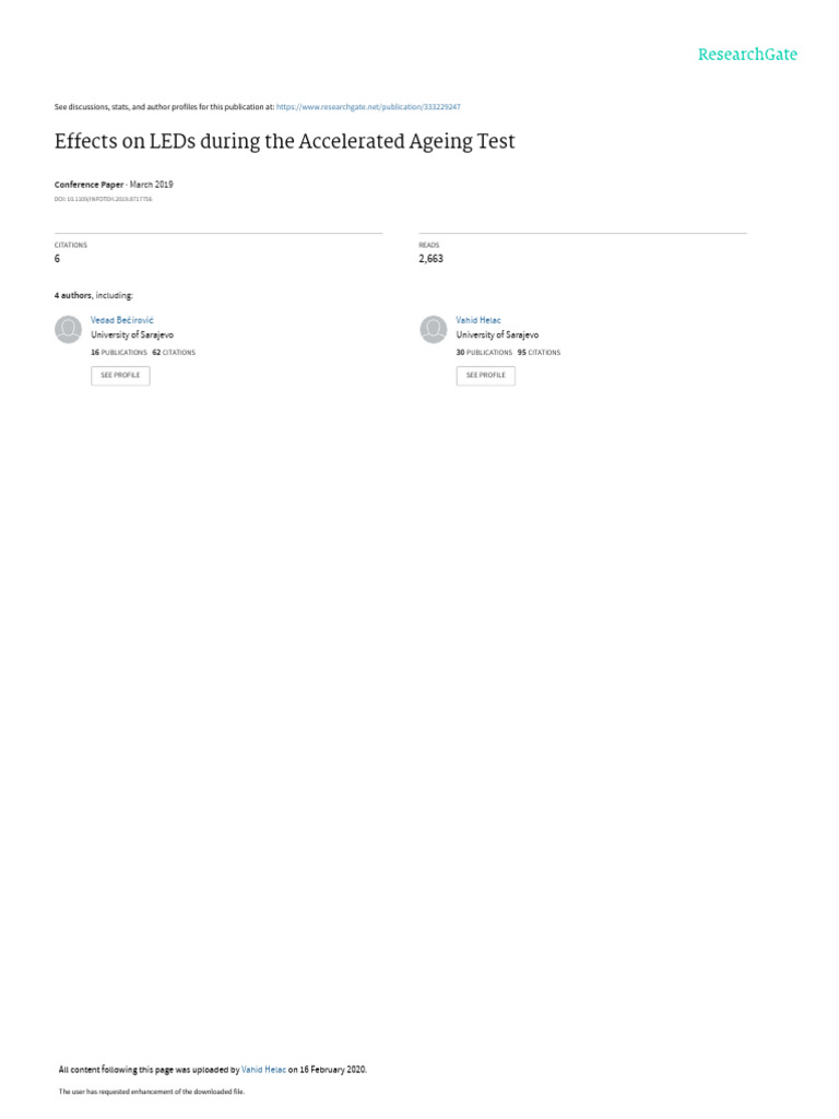 Effects On LEDs During The Accelerated Ageing Test | PDF | Light ...
