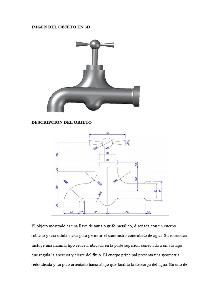 Llave de agua: diseño y funciones esenciales | PDF | Ingeniería mecánica