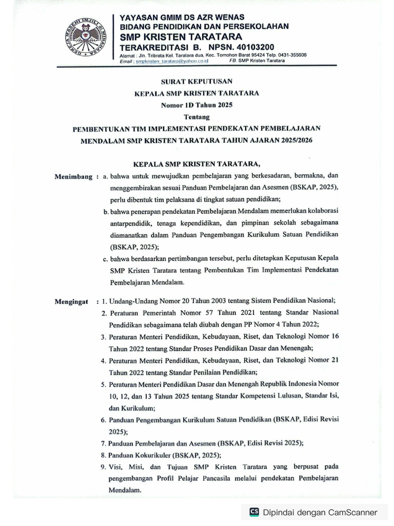 SK Tim Implementasi | PDF