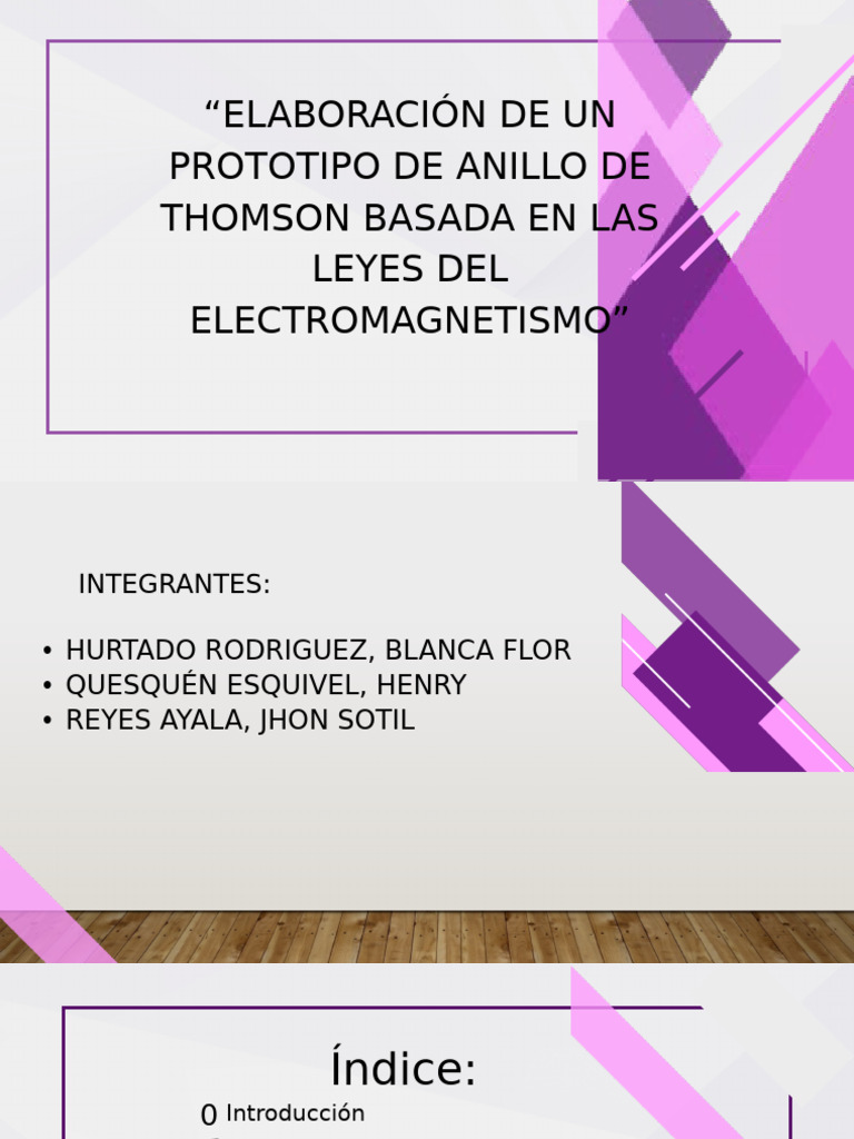 Anillos de Thonson Proyecto Final | PDF | Inducción electromagnética ...