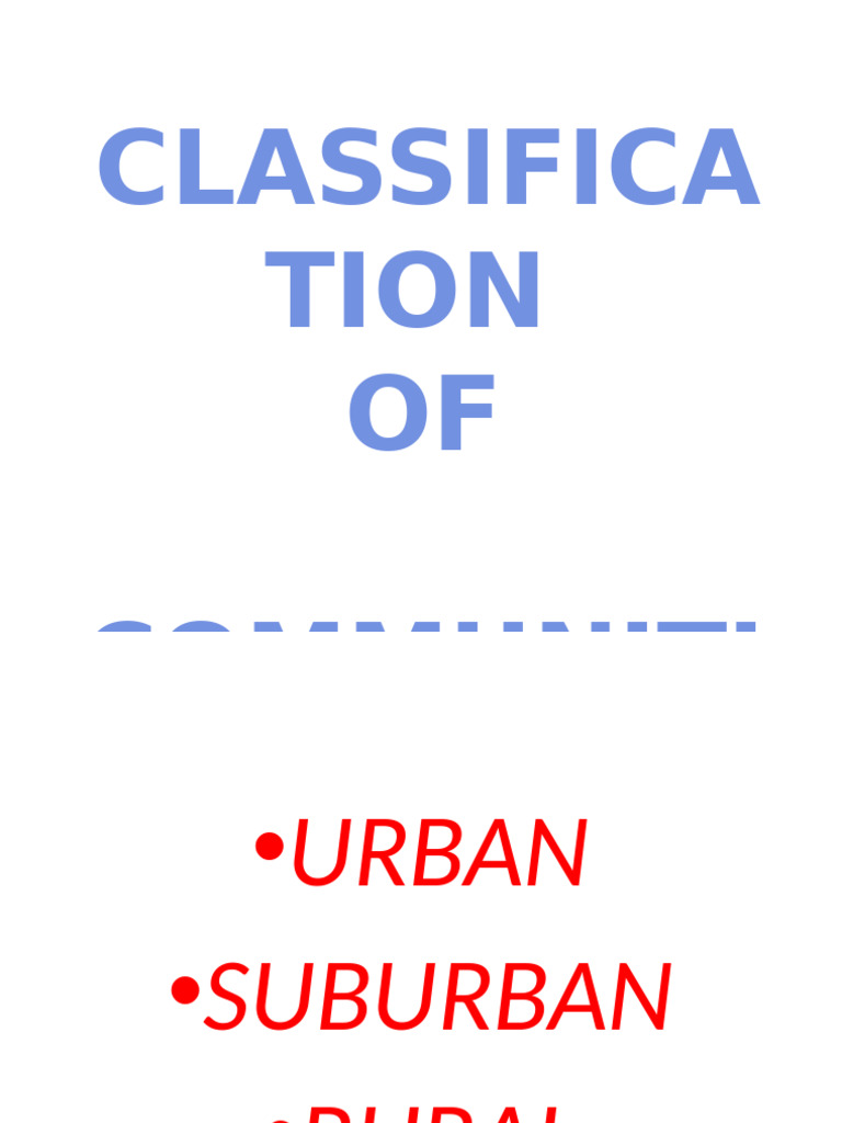 Classification of Community | PDF | Marx's Theory Of Alienation ...