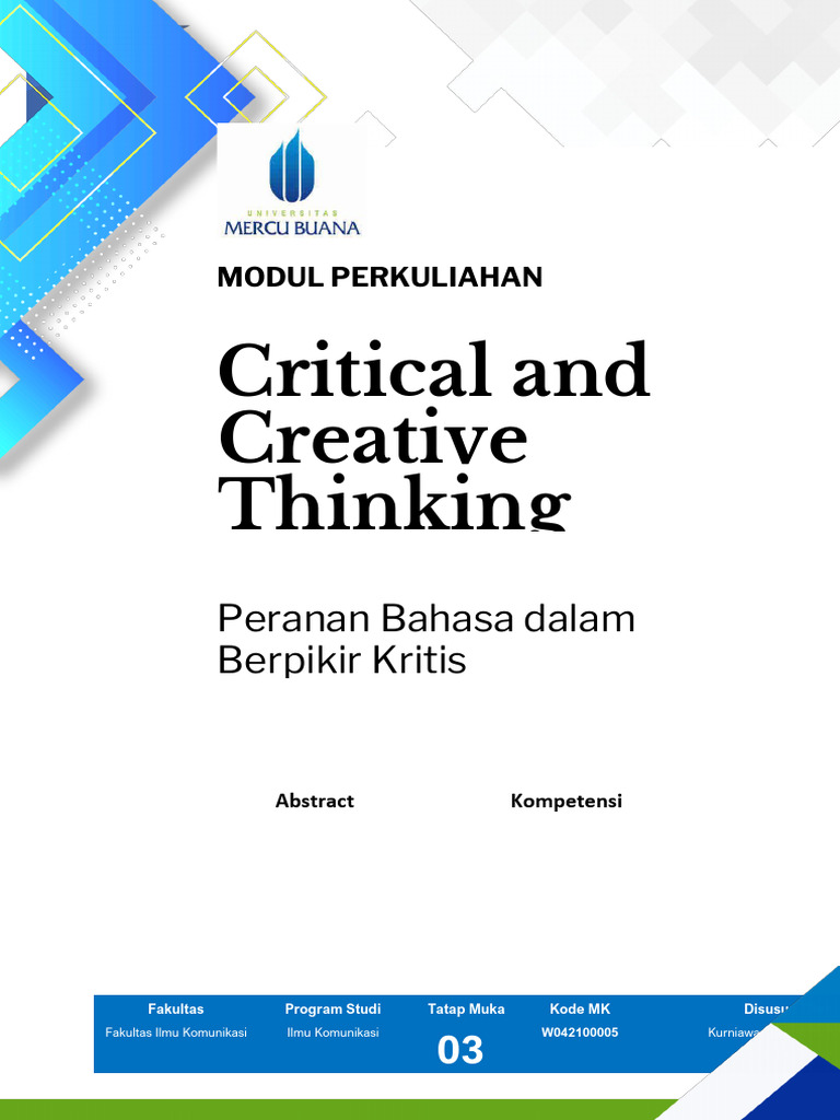 MODUL 3 - Critical & Creative Thinking | PDF
