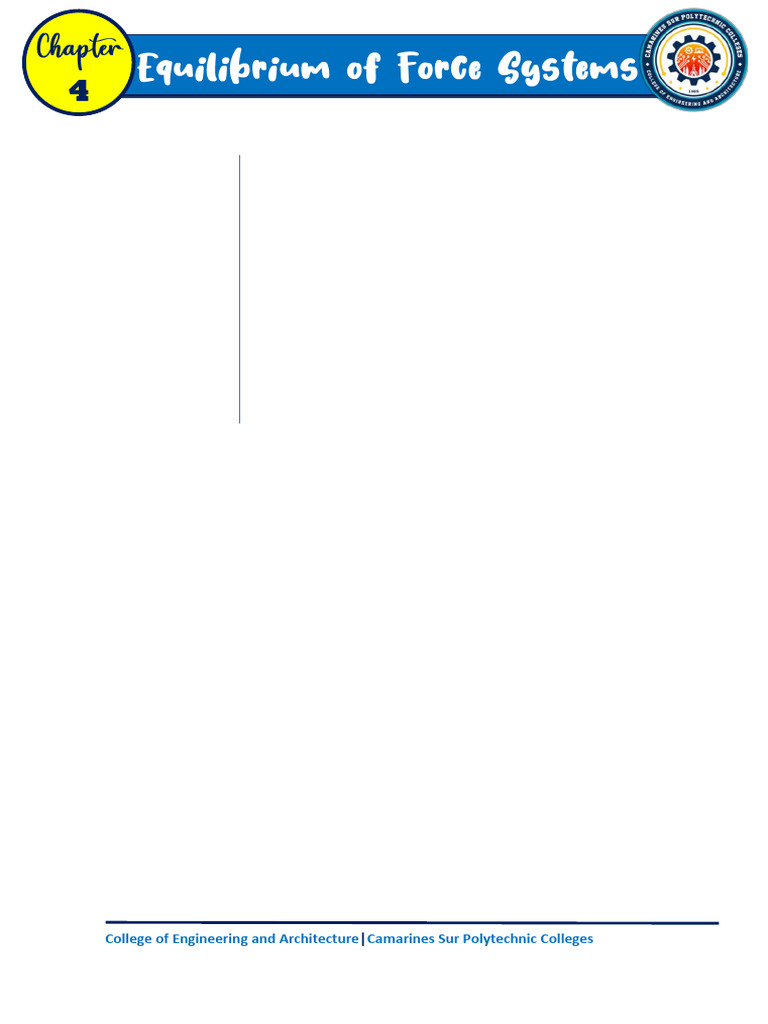 Chapter 4. Equilibrium of Force Systems | PDF | Force | Chemical ...