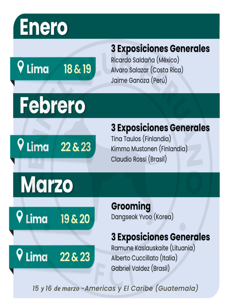Calendario KCP Con Jueces 2025 | PDF