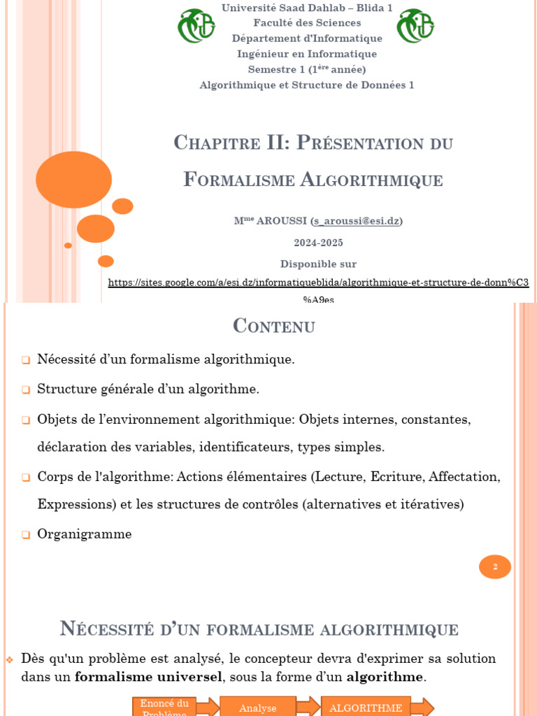 Formalisme Algorithmique en Informatique | PDF | Structure de contrôle ...