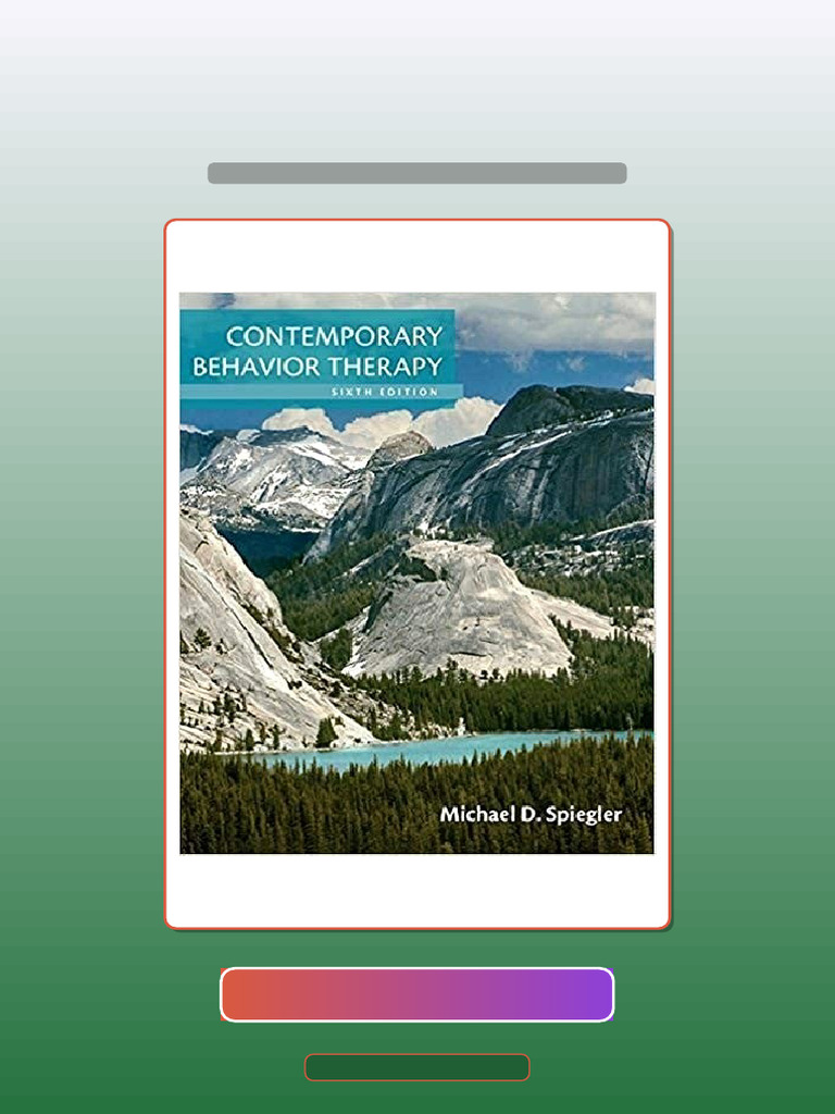 Answers for Contemporary Behavior Therapy 6th Edition eBook and ...