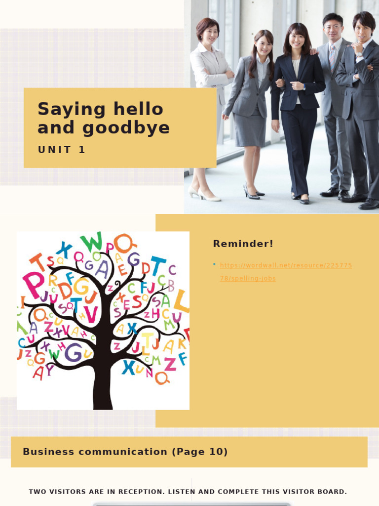 3. Saying Hello and Goodbye | PDF