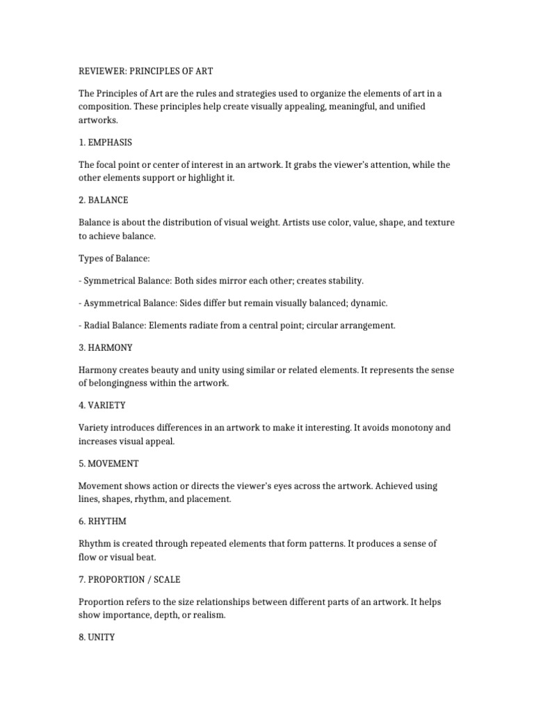 Principles of Art Explained | PDF