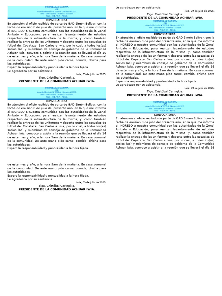 Untsumma Papaí. 2025. Cristobal. | PDF