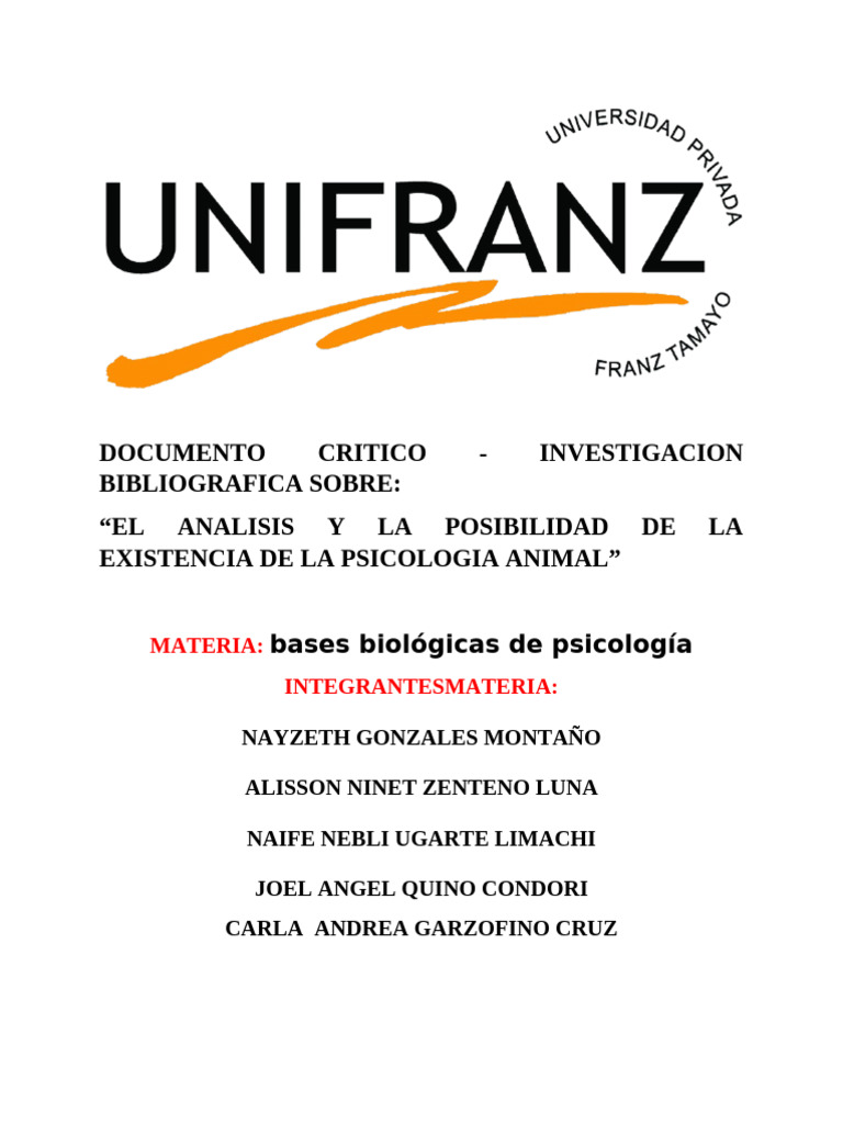 Documento Critico, Psicologia Animal | PDF | Pensamiento | Mente