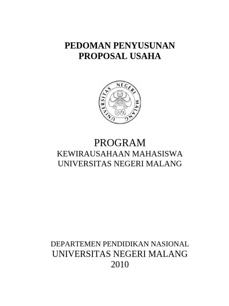 Pedoman Penyusunan Proposal Usaha | PDF