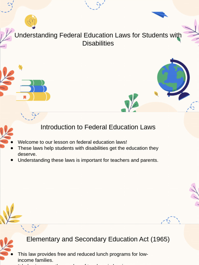 Federal Education Laws for Disabilities | PDF | Disability | Social Policy