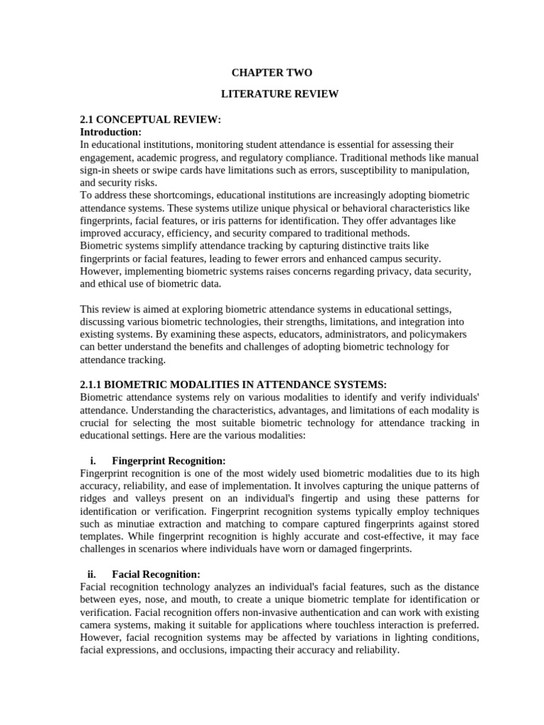CONCEPTUAL REVIEW | PDF | Biometrics | Fingerprint
