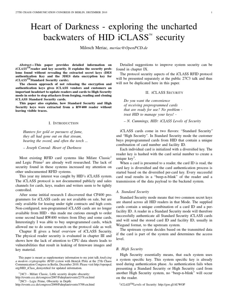 HID iCLASS Security | PDF | Booting | Access Control