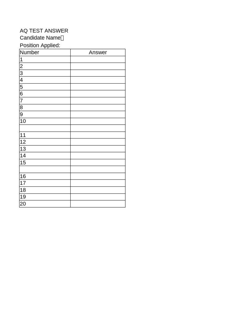 AQ Answer Template | PDF