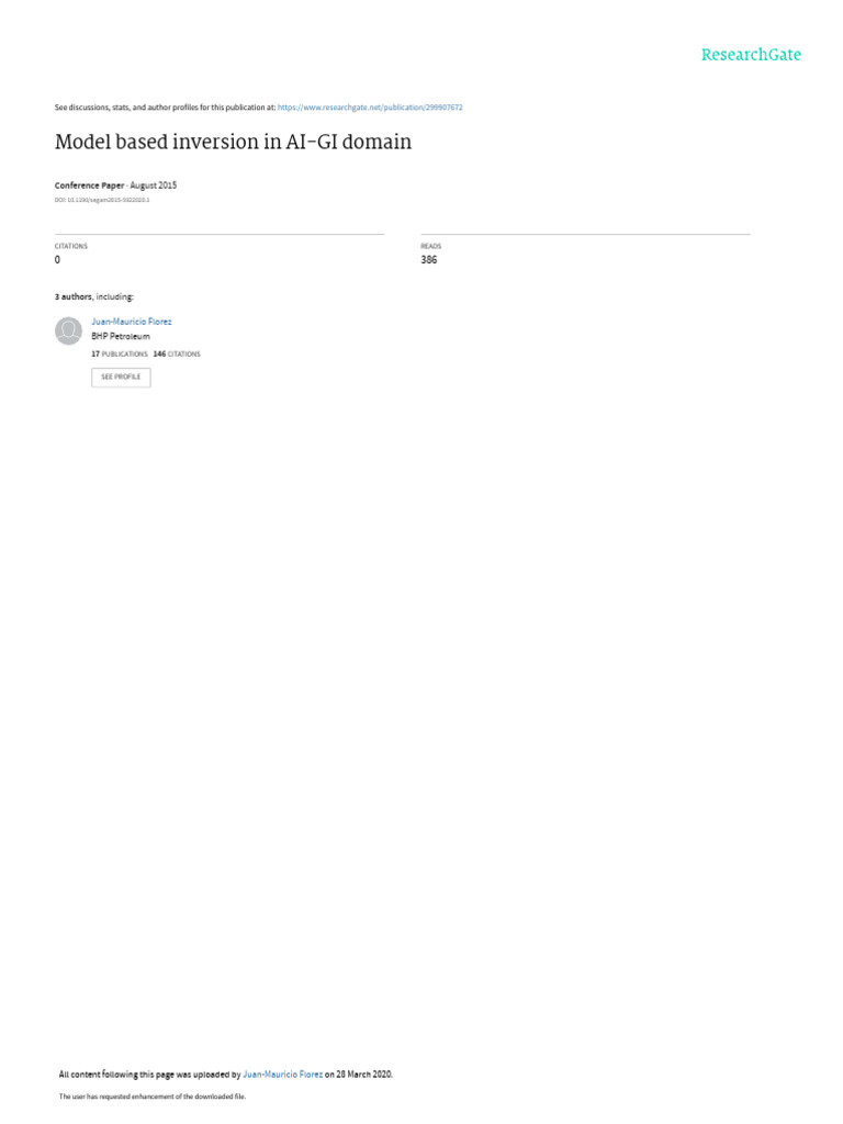 Model Based Inversion EEI | PDF