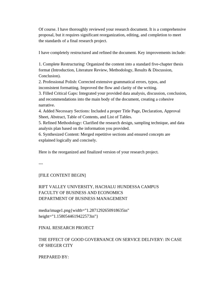 Feben Research Buma | PDF | Governance | Statistics