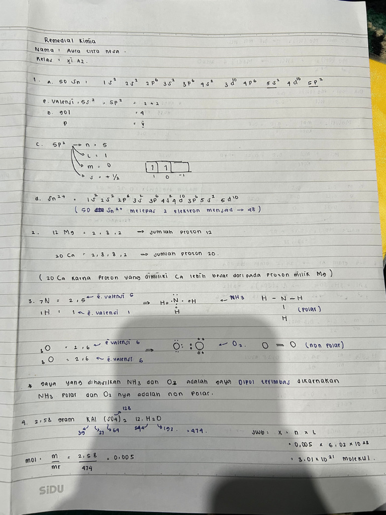 Aura Citra Nesa TUGAS UH KIMIA 1.PDF | PDF