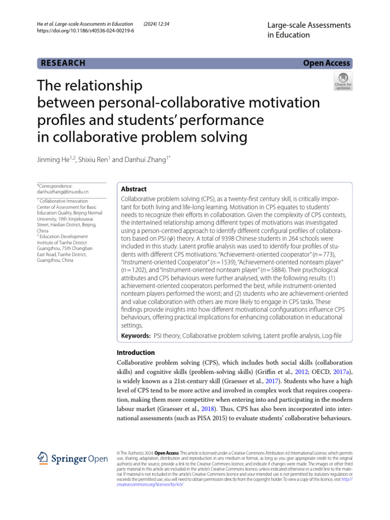 The Relationship Between Personal-Collaborative Mo | PDF | Motivational ...