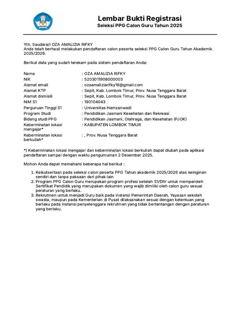 Penempatan Oza Amalizia Rifky 2510151210 | PDF