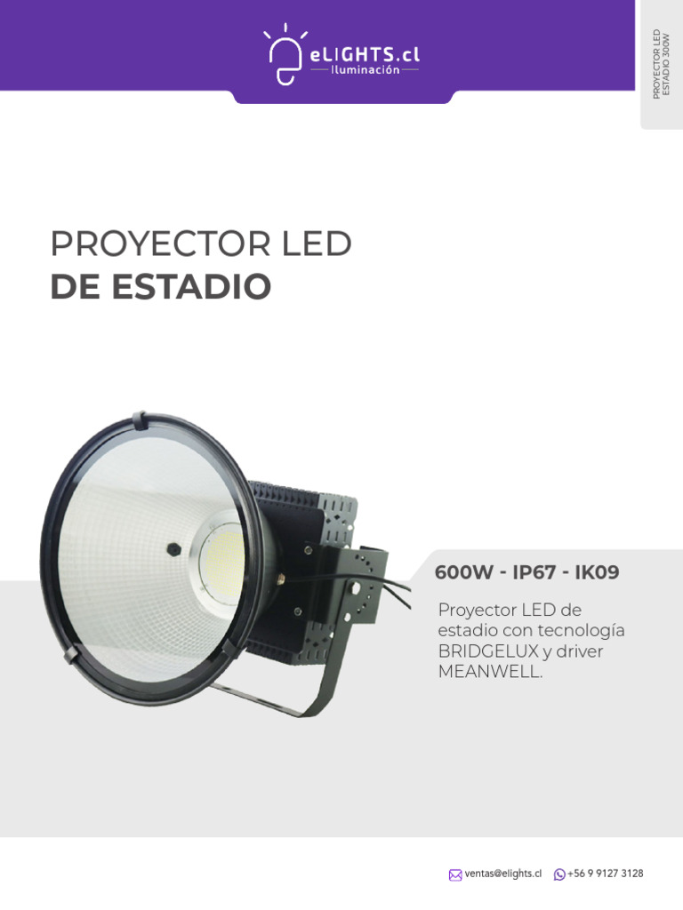 FT Proyector LED de Estadio 600W IP66 IK09 ELIGHTS - CL 1 | PDF | Diodo ...
