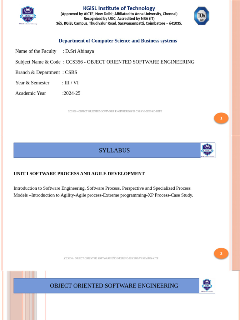 unit 1 oose | PDF | Software Development Process | Software Prototyping