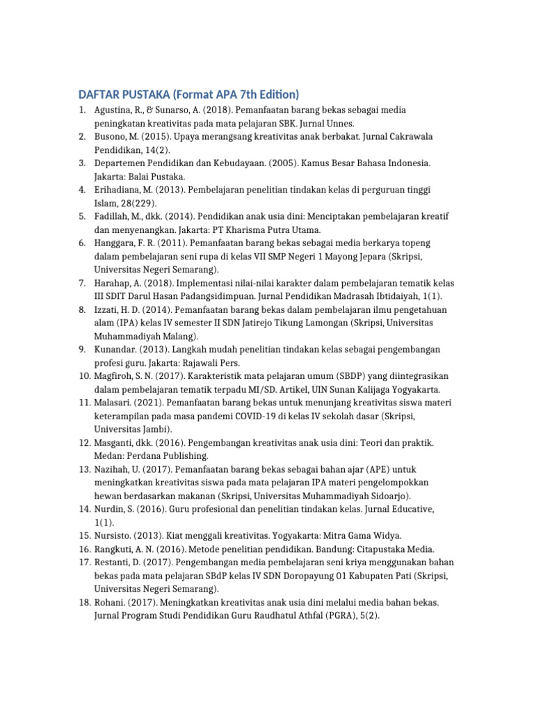 Daftar Pustaka APA7 | PDF