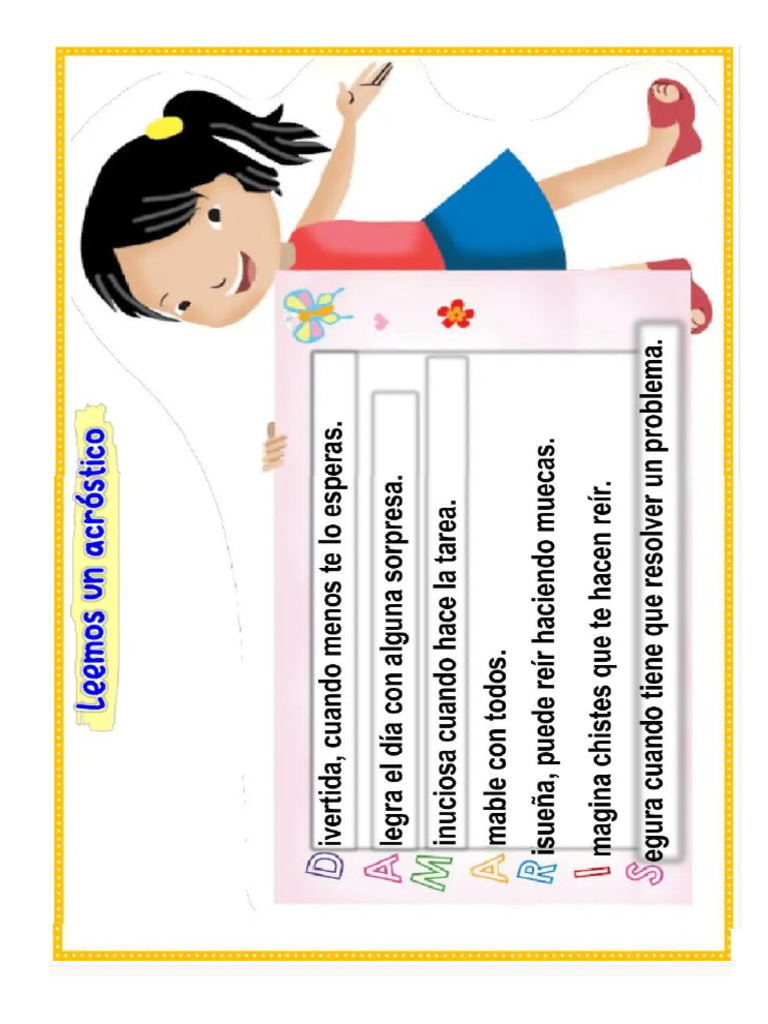12 Ficha Leemos Un Acróstico de Nuestros Derechos | PDF
