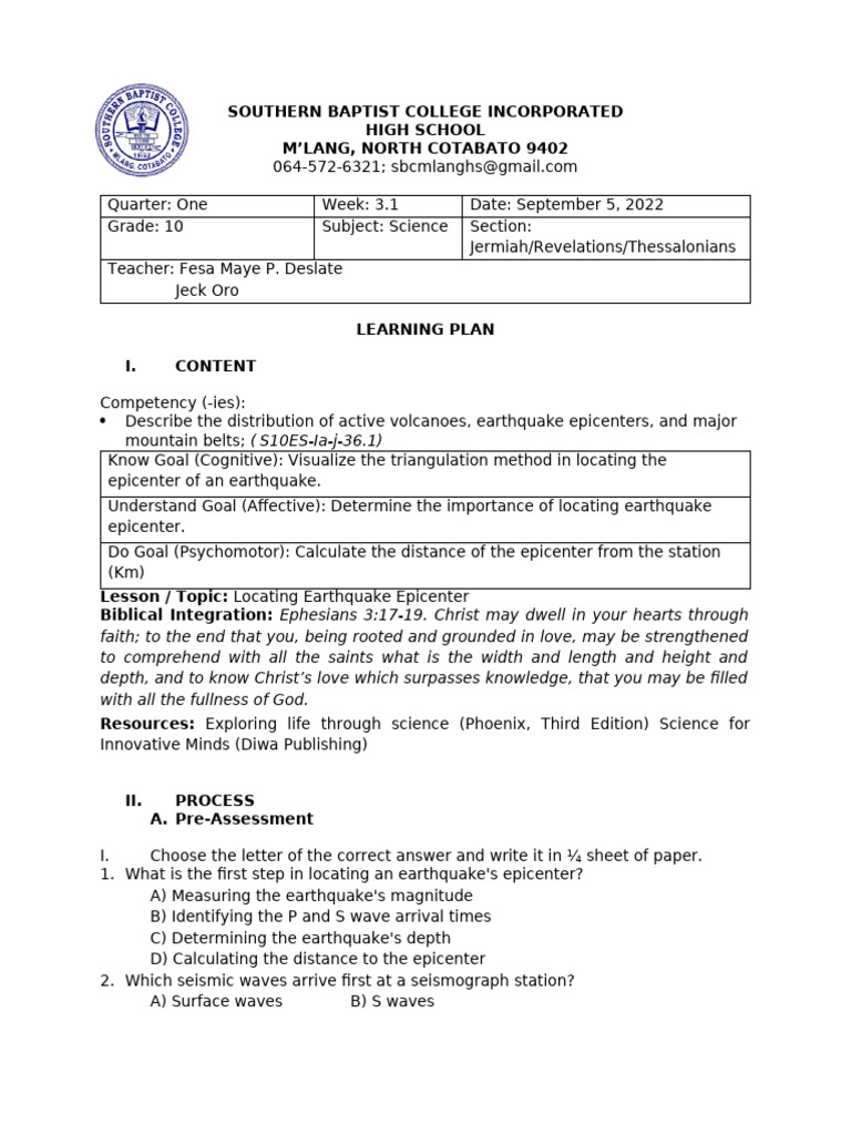 3 Locating Earthquake Epicenter | PDF | Seismology | Earthquakes