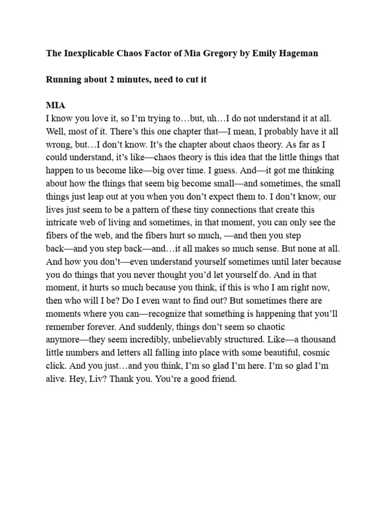 Voice and Speech Final Monologue | PDF