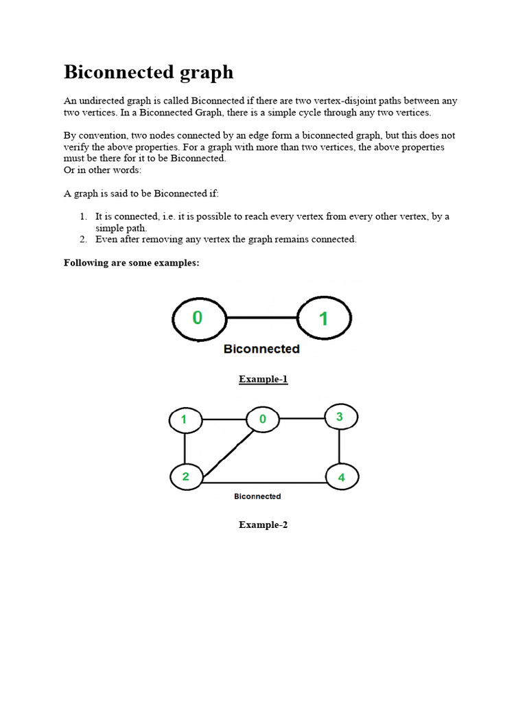 Biconnected Graph and Cut-Vertices ( (Or) Articulation Point) | PDF ...