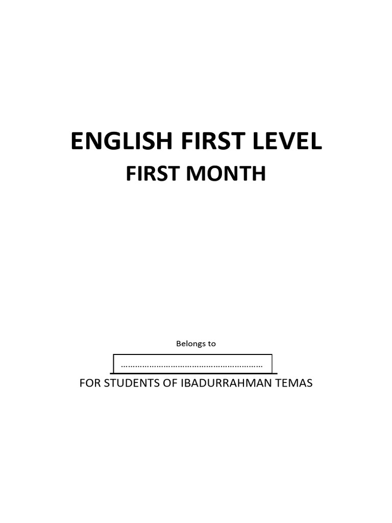B. Inggris Level 1 First Month | PDF