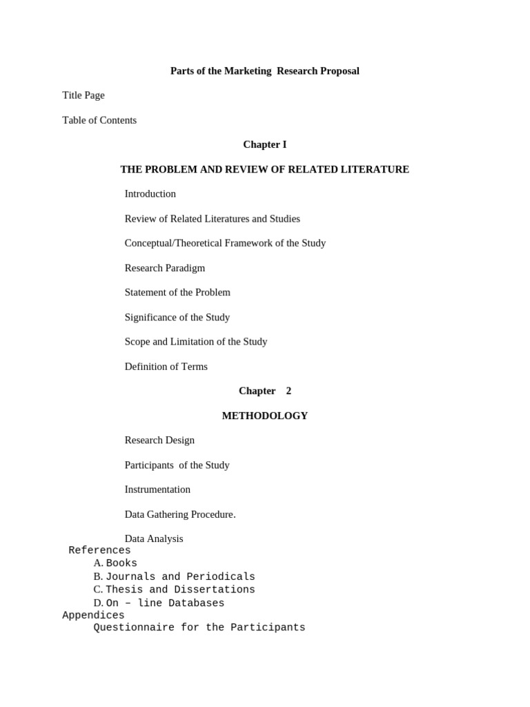 Parts of The Thesis Proposal | PDF