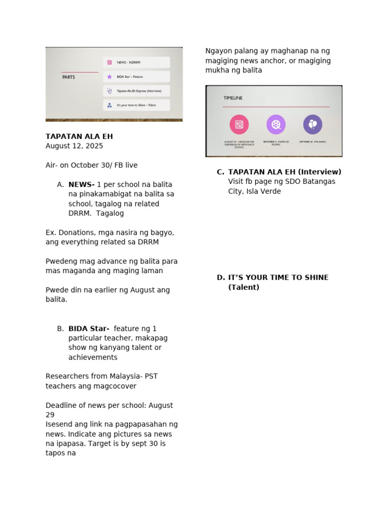 Notes - Meeting For TAPATAN ALA EH - Level UP | PDF