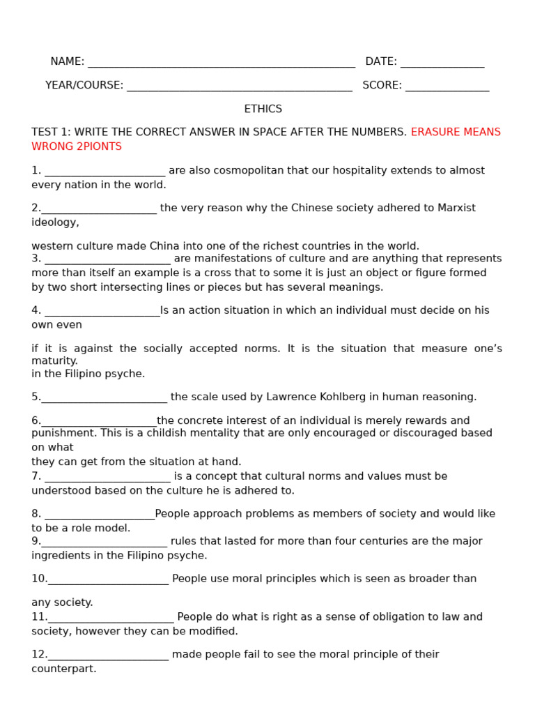 Final Exam | PDF | Reason | Thought