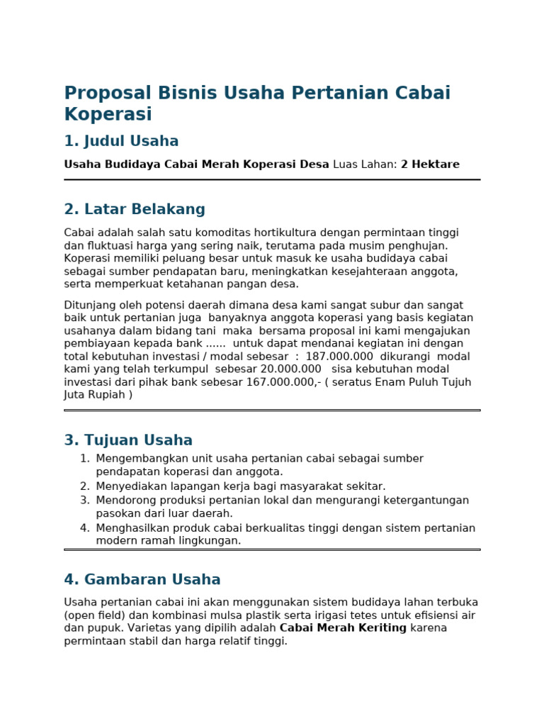 3.6 Proposal Pertanian Cabai | PDF