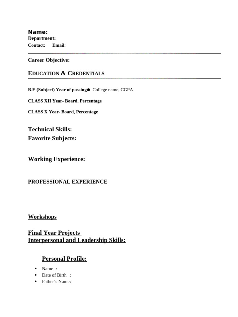 Comprehensive Resume Template | PDF