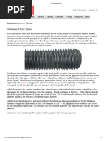 Bolt Root and Tensile Areas Chart | PDF | Screw | Cutting Tools