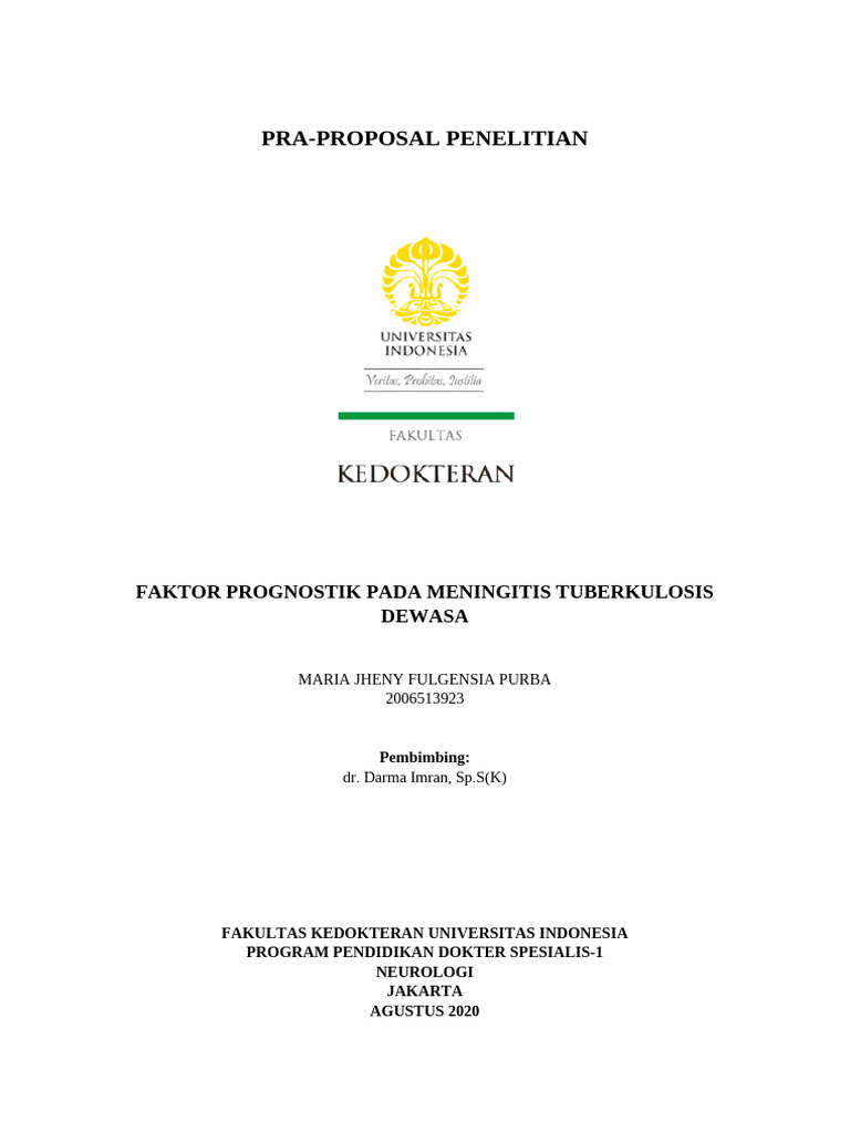PraProposalBagian4 Maria Jheny Fulgensia Purba Neurologi 2006513923 | PDF