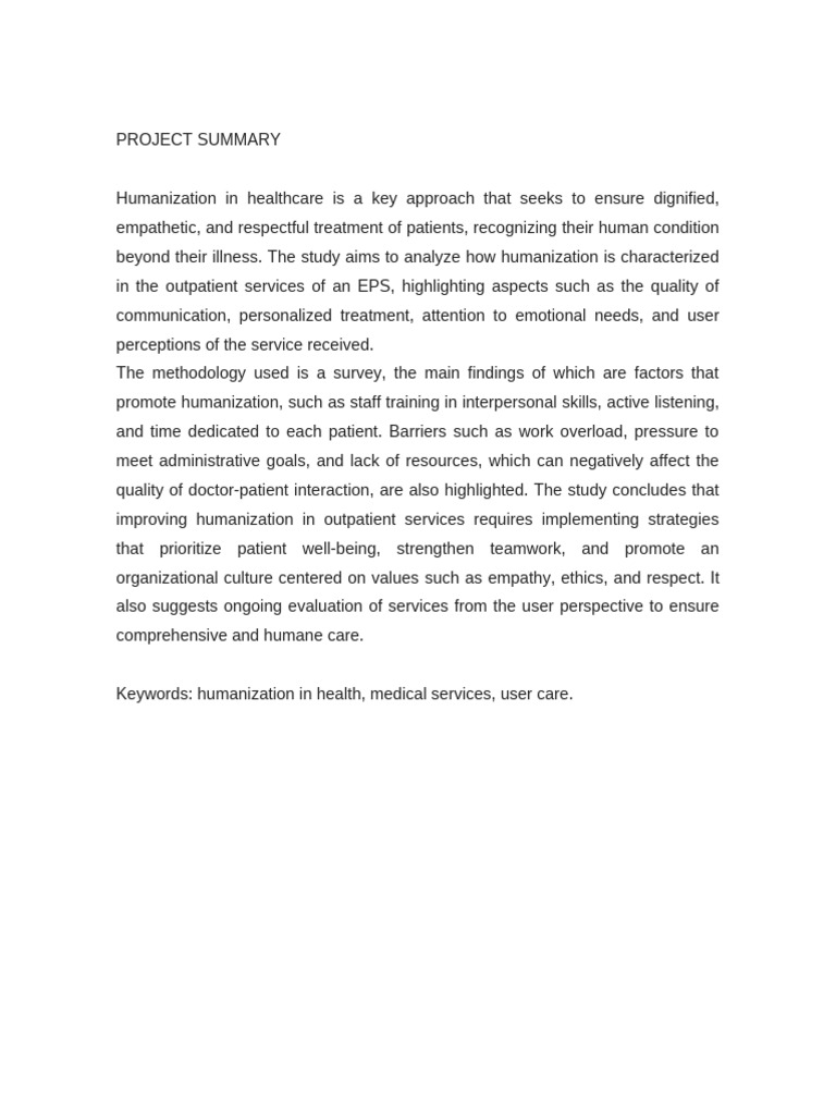 Enhancing Humanization in Healthcare Services | PDF