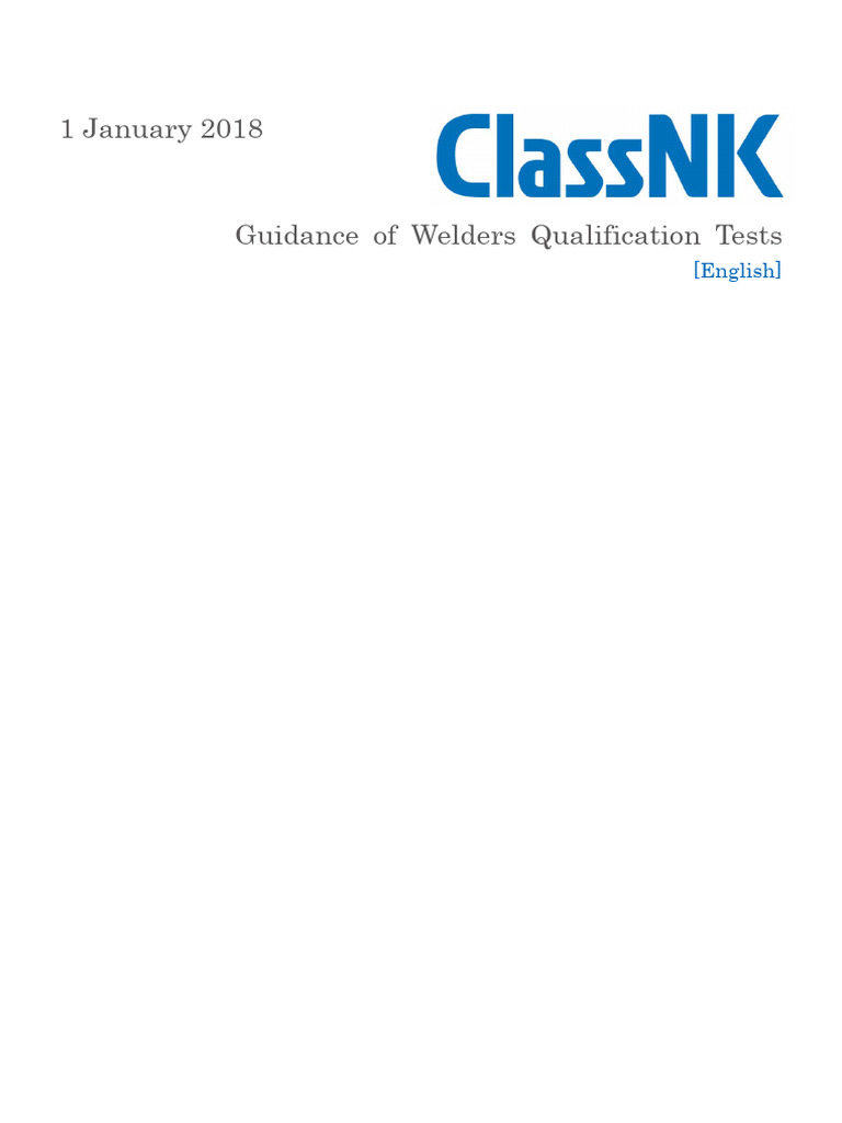 Guidance of Welders Qualification Tests E201801 | PDF | Welding ...