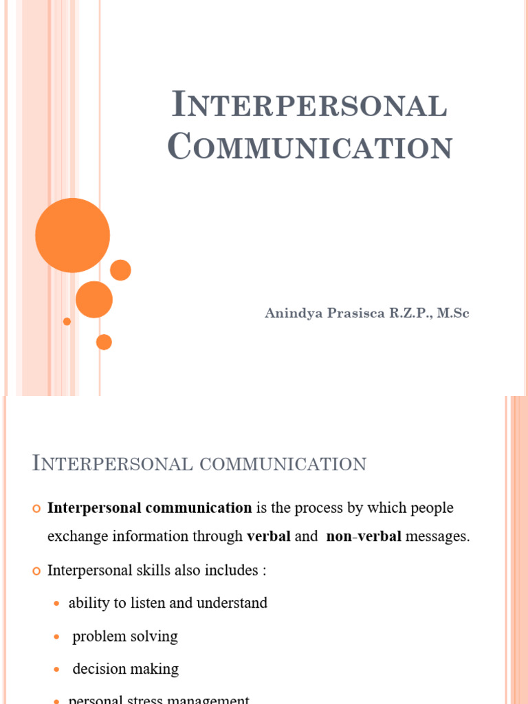 CH 2 Interpersonal Communication | PDF | Communication | Nonverbal ...